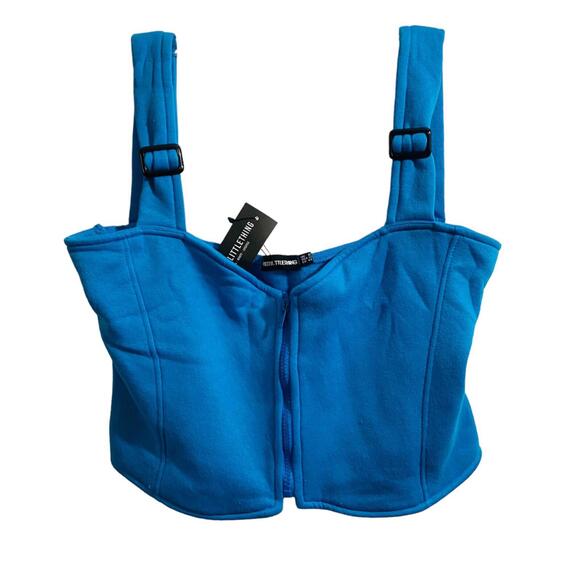 PrettyLittleThing | Tops | Pretty Little Thing Blue Recycled Jersey Zip ...